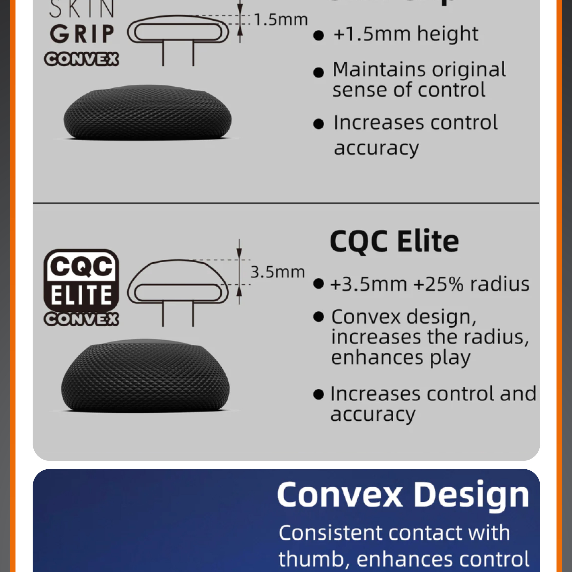 Skull & Co PS5 PS4 Switch Pro Controller Convex Thumb Grip Set Joystick ...