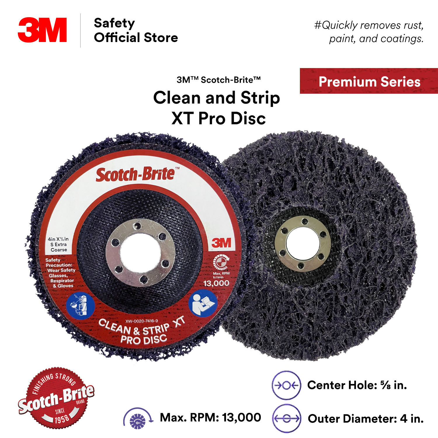 3M™ Scotch-Brite™ Clean and Strip XT Pro Disc/ Remove Paint/ Rust ...