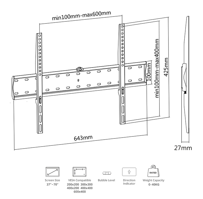 Q-Series Fixed Mount - 43" to 55" | Shopee Malaysia