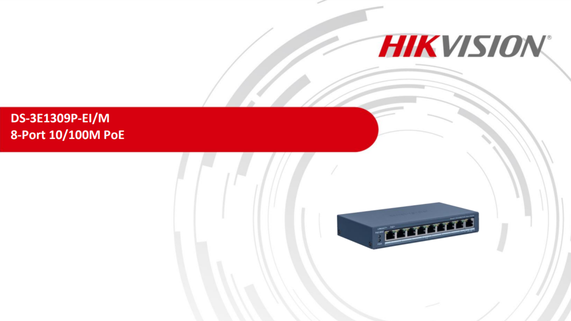 Hikvision 8 Port Fast Ethernet Smart PoE Switch Max. 300 Meter Long ...