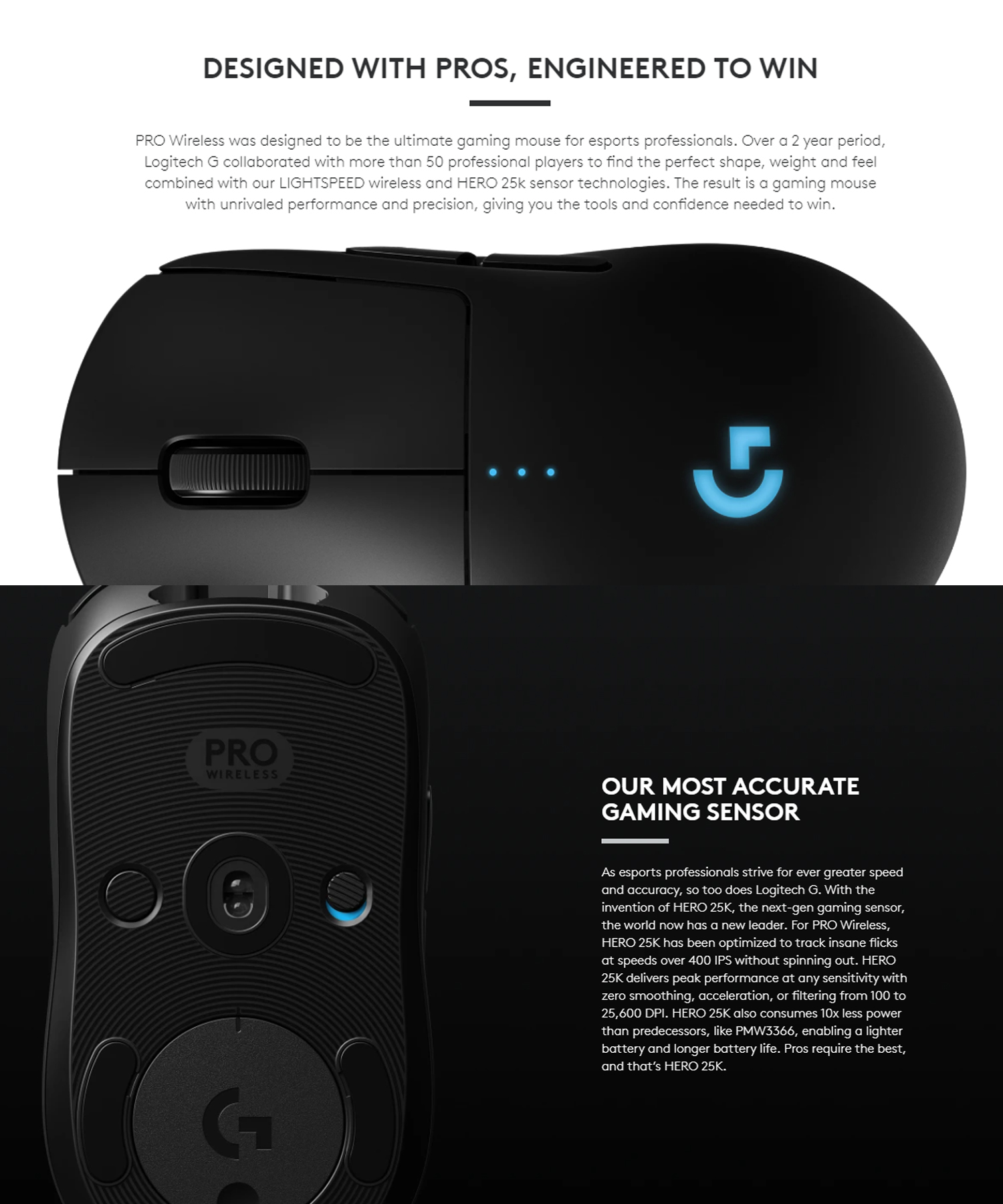 Logitech G Pro Wireless Gaming Mouse with LIGHTSYNC RGB, LIGHTSPEED ...