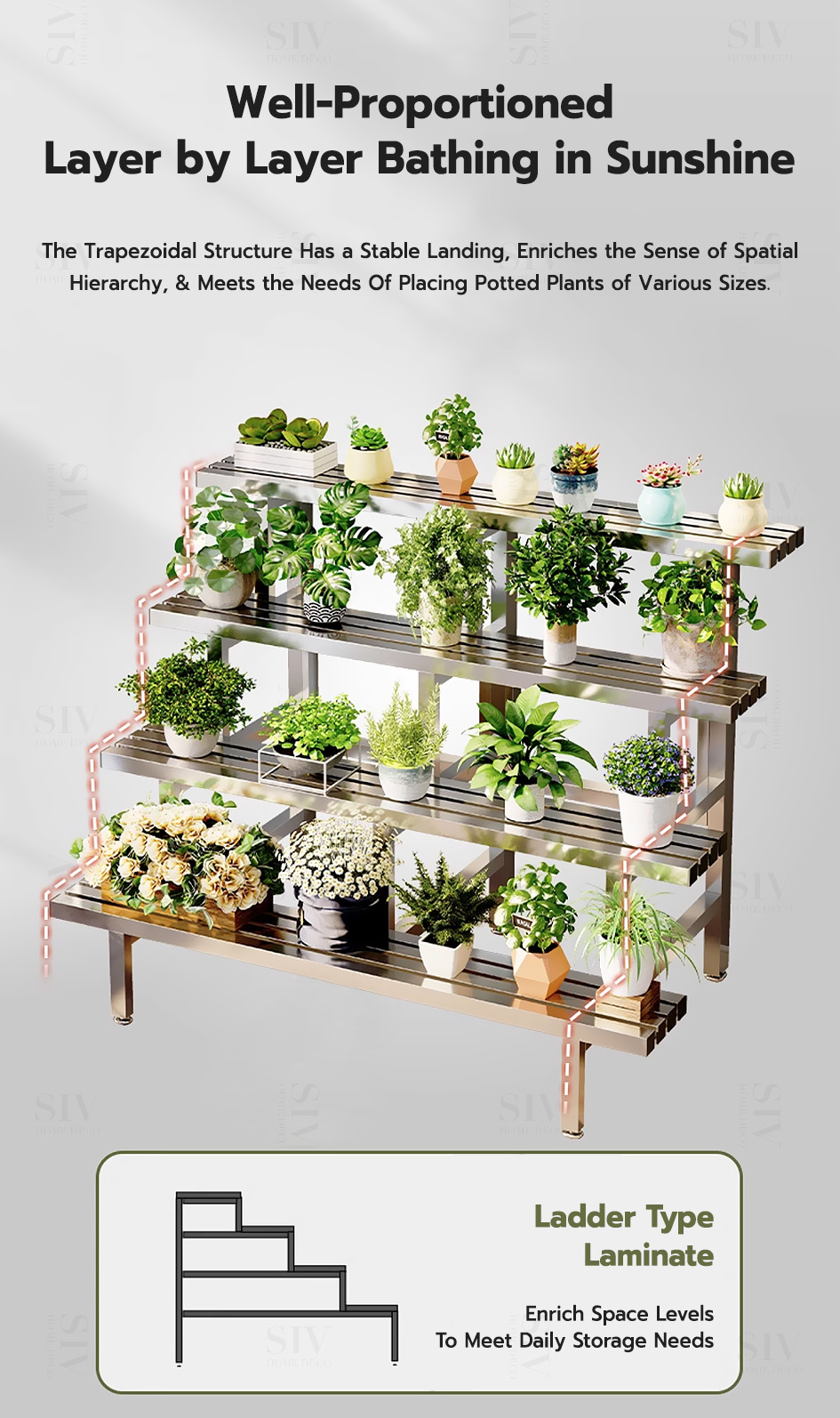 SIV Stainless Steel Rack Stainless Steel Stand Flower Stand Flower Pot ...
