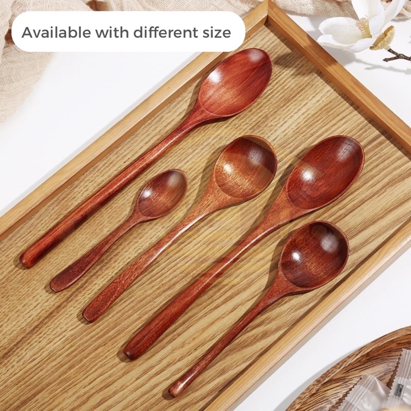 Long Wooden Spoon Wooden Dinnerware Soup spoon Stirring Sudu Kayu ...