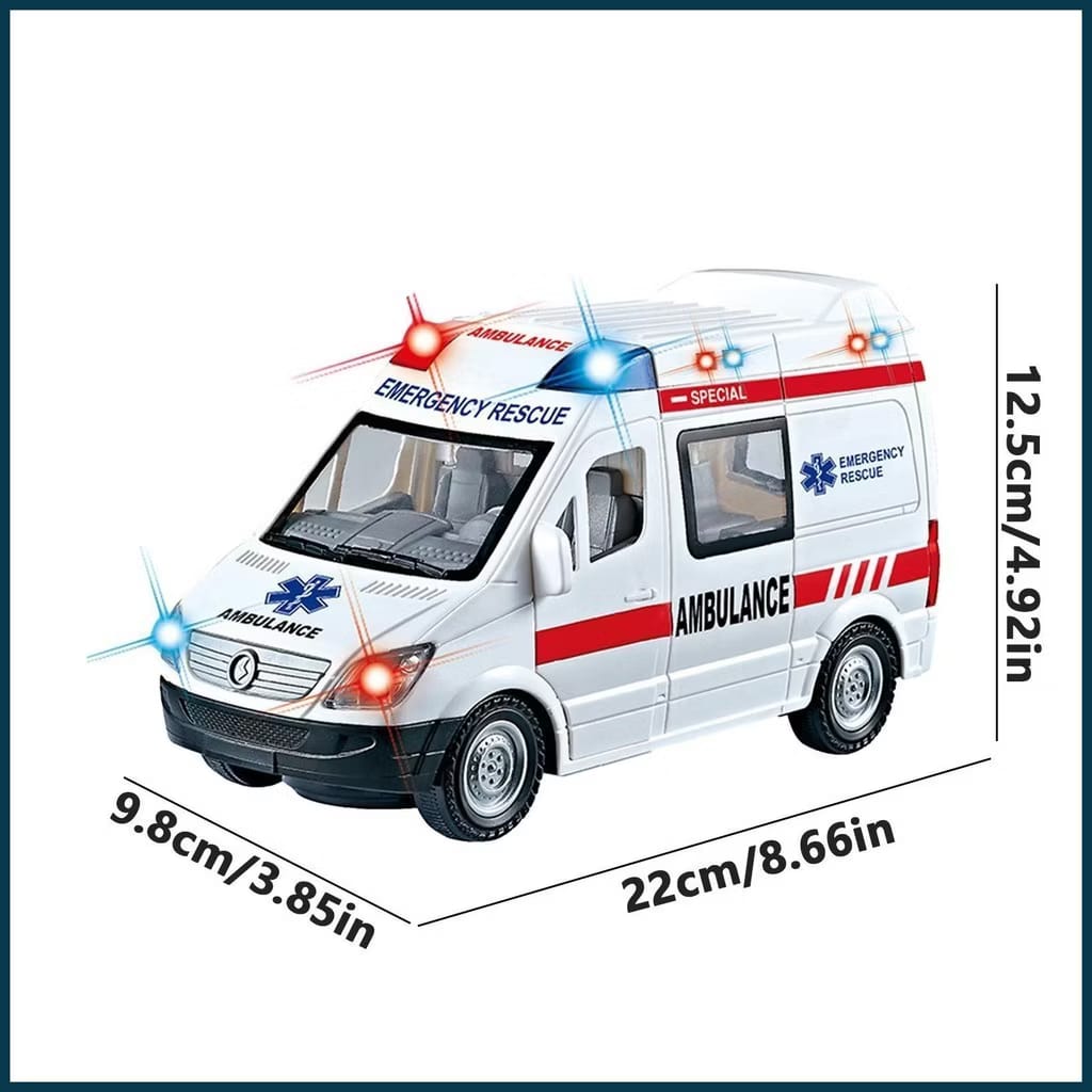 Police Van Rescue Vehicles with Light and Sound, Friction van for Kids ...