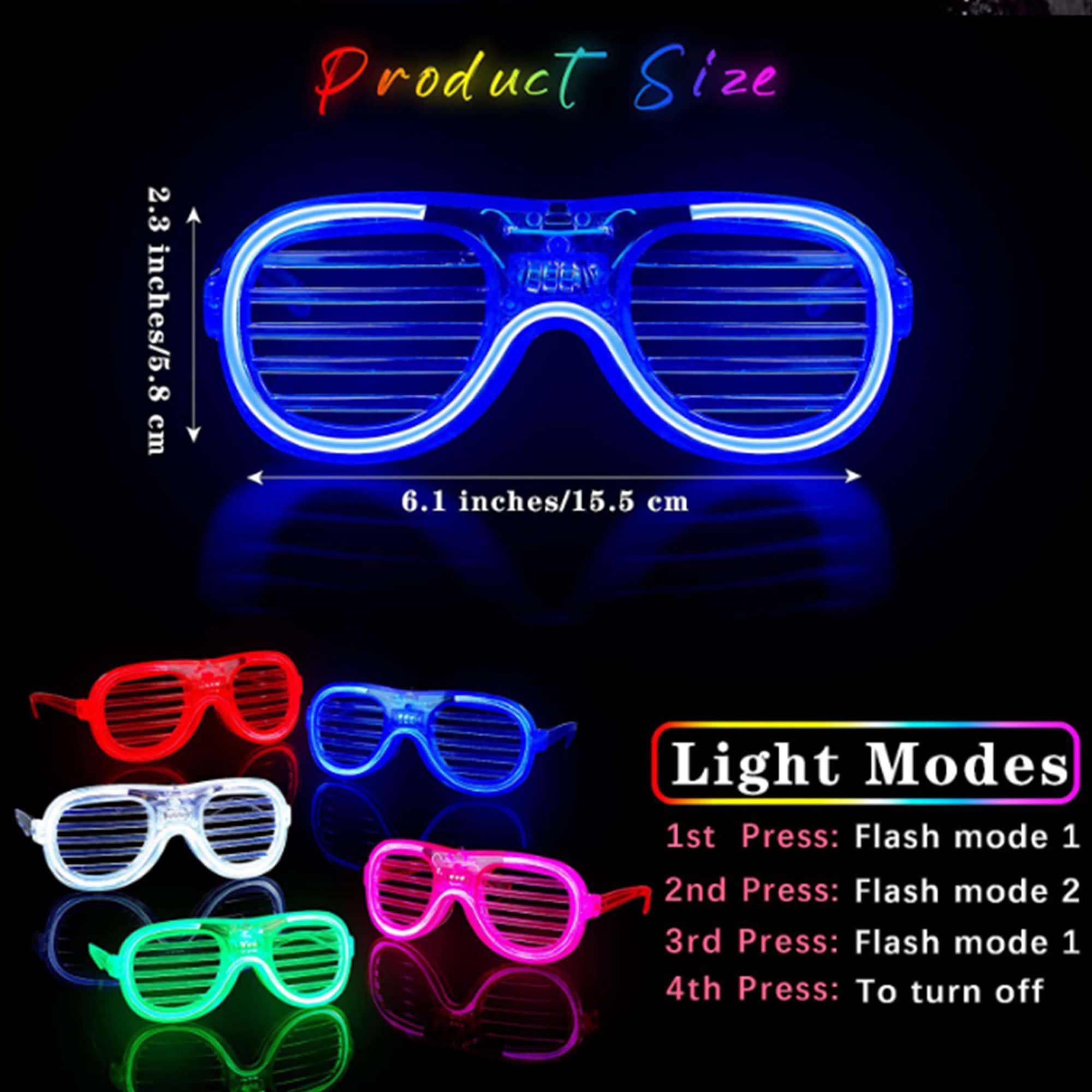 Party Led Light Glasses Glow Glasses Glow in the Dark Party Party Pack ...