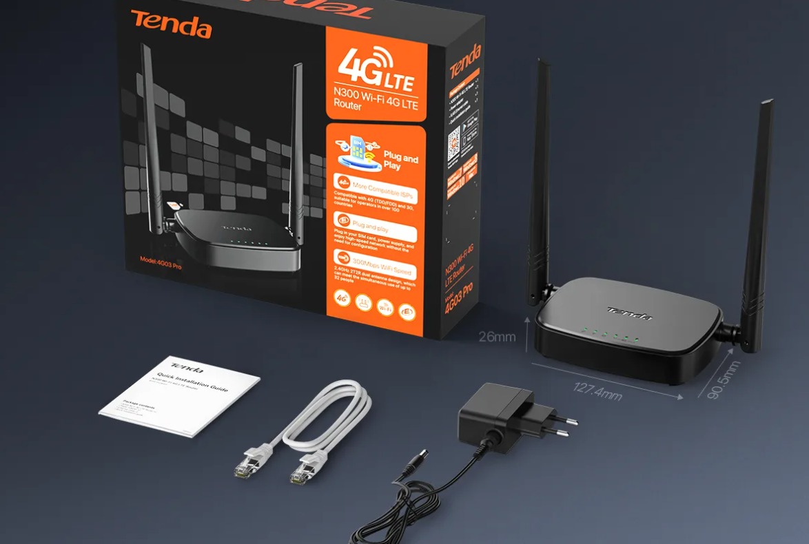 Tenda TD-4G03 PRO 4G LTE Modem WI-FI N300mbps Wireless Router ...