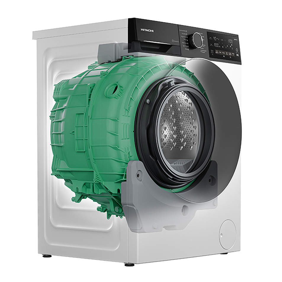 Hitachi Front Loading 10kg Inverter Steam & Hygiene Auto Dosing System ...