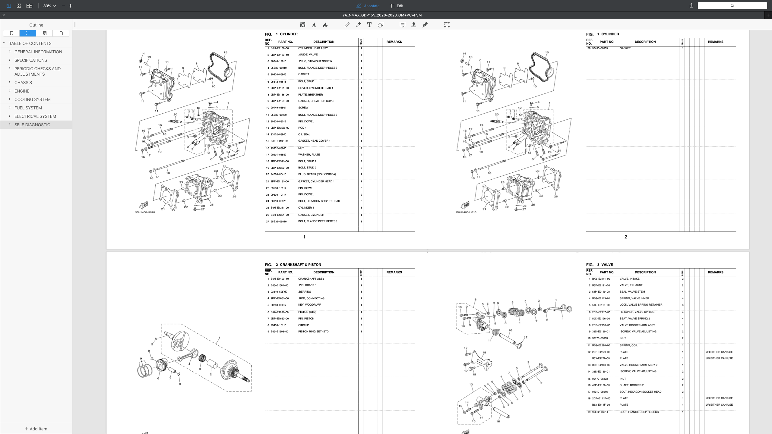 N-MAX YAMAHA NMAX GPD155-A (2020-2023) SERVICE WORKSHOP MANUAL + PARTS ...