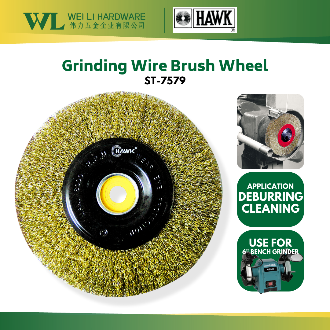HAWK 6inch Wire Brush Wheel Grinding wire brush Bench Grinder Berus ...
