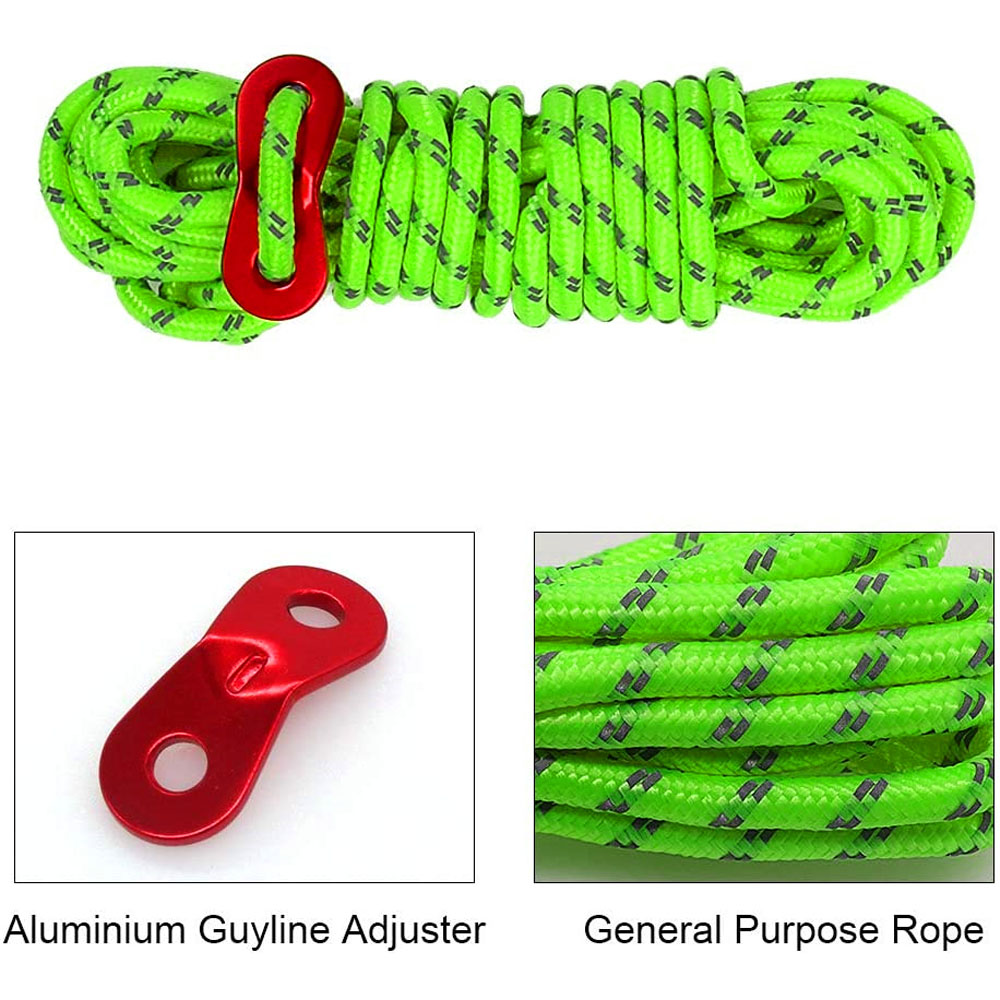UtanKing™ 4 Meter Reflective Camping Rope Tent Ropes Flysheet Tensioner ...