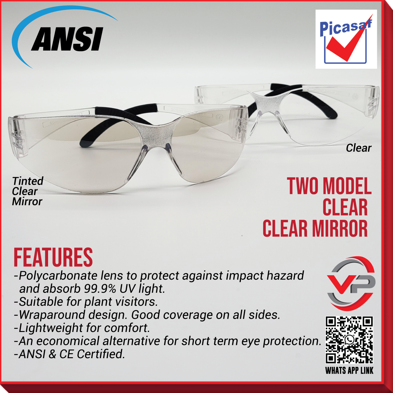 PICASAF ET97 SIRIM DOSH SAFETY GLASSES EYEWEAR CLEAR MIRROR SPEK CERMIN ...