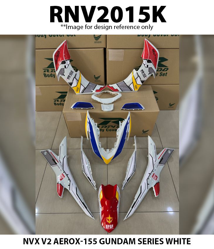 RAPIDO Cover Set YAMAHA Nvx V2 Aerox-155 Gundam Series White Coverset ...