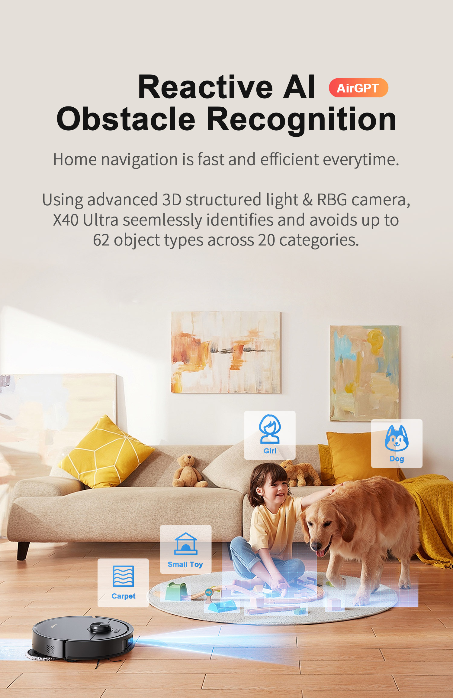 Airbot Robot Vacuum X40 Ultra | 17000Pa AirGPT AI-Powered Smart Robot ...