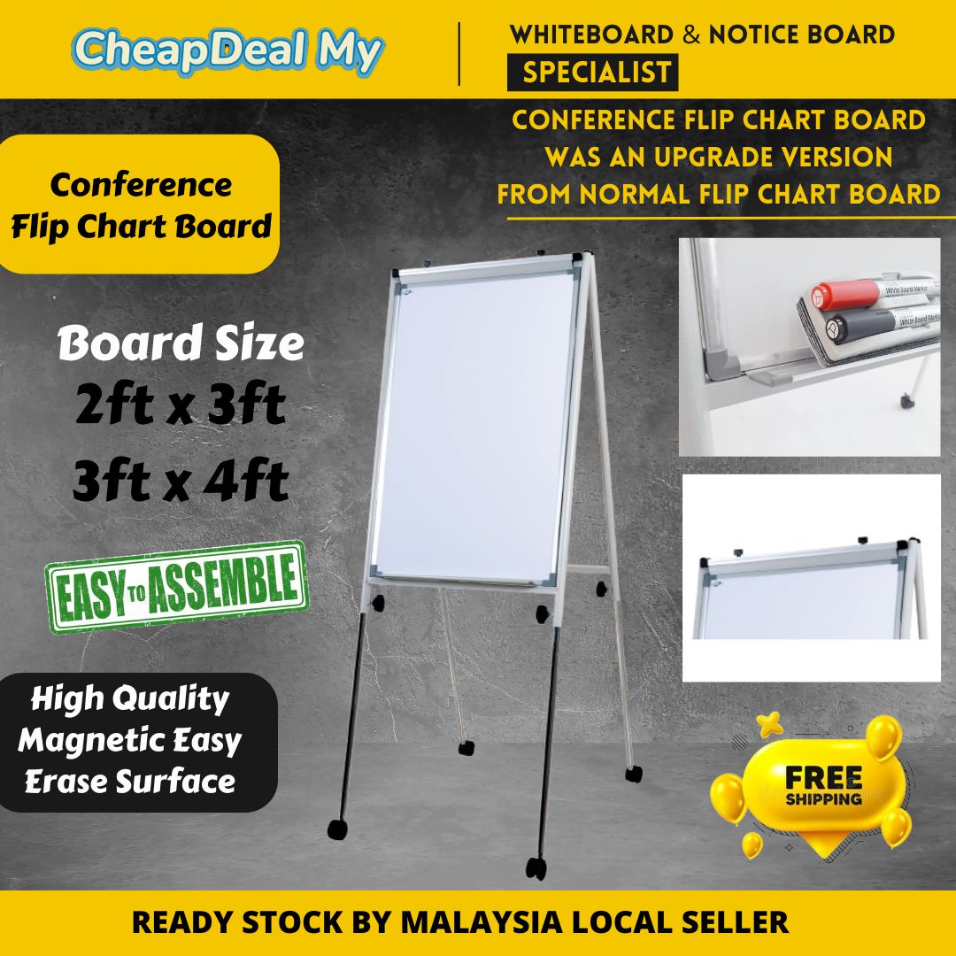 Conference flip chart board 2x3 3x4 (Upgrade version solid chrome ...
