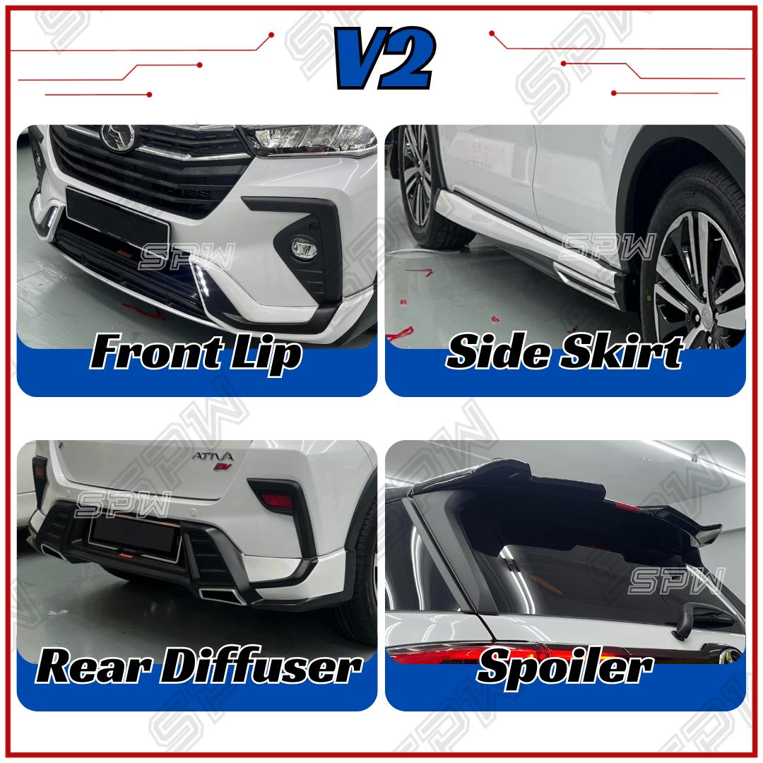 Perodua Ativa V1 V2 Gear Up Bodykit GU Body Kit Front Bumper Side Skirt ...