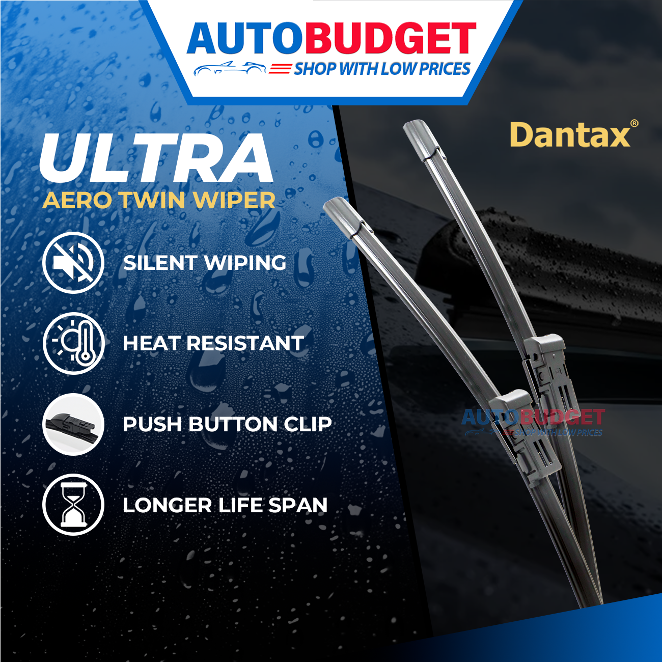 Honda CRV Car Wiper 26"+16" Dantax Hybrid Silicone Windshield Blade ...