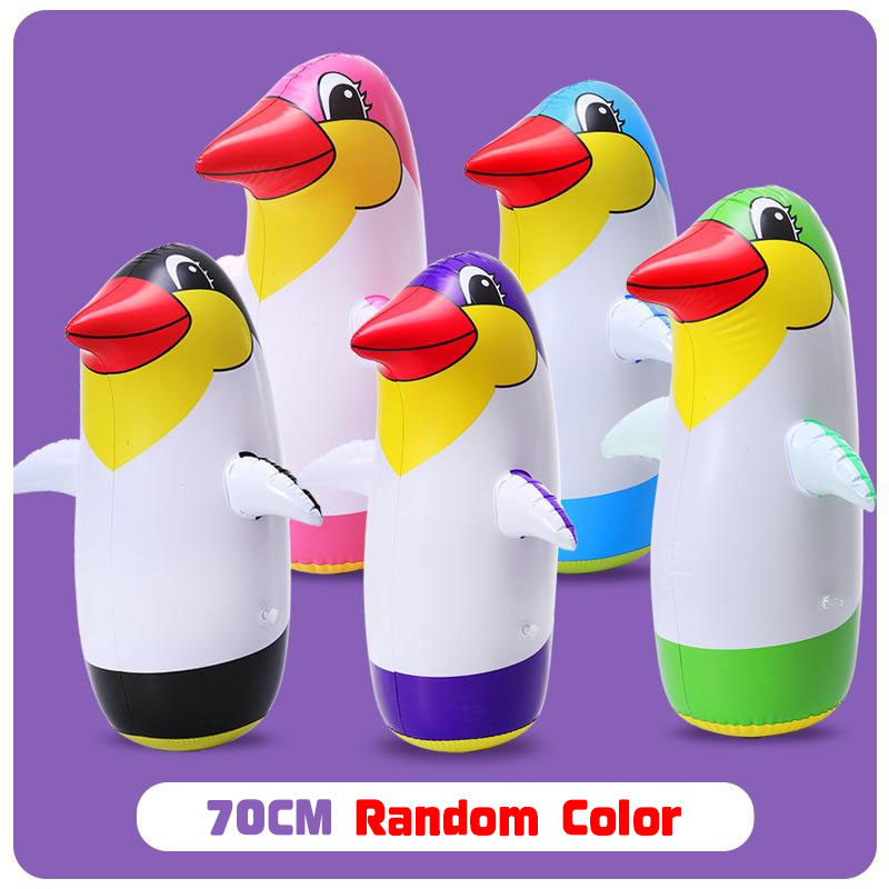 70cm Kids Inflatable Toy Penguin Tumbler Baby Bath Toys Outdoor Toys ...