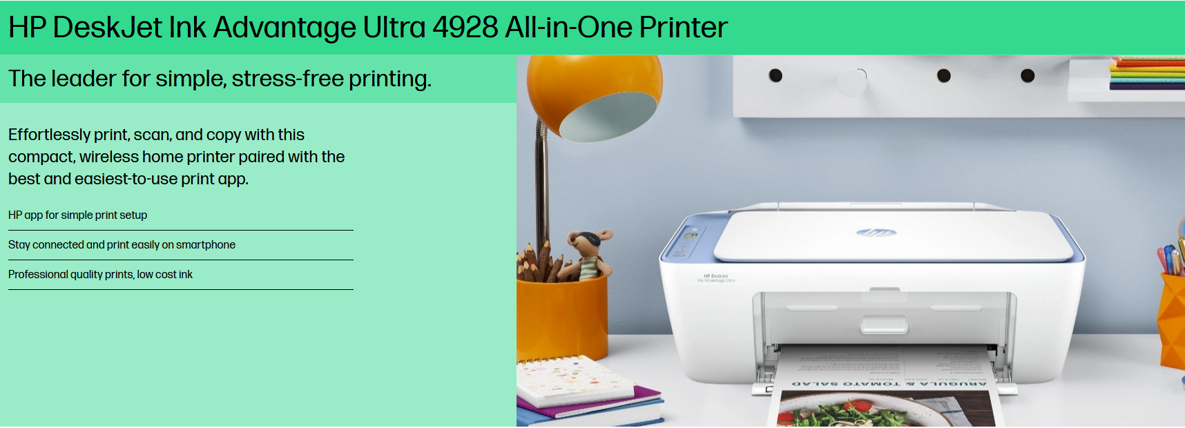 HP DeskJet Ink Advantage Ultra 4928 All-in-One Printer with Black ...