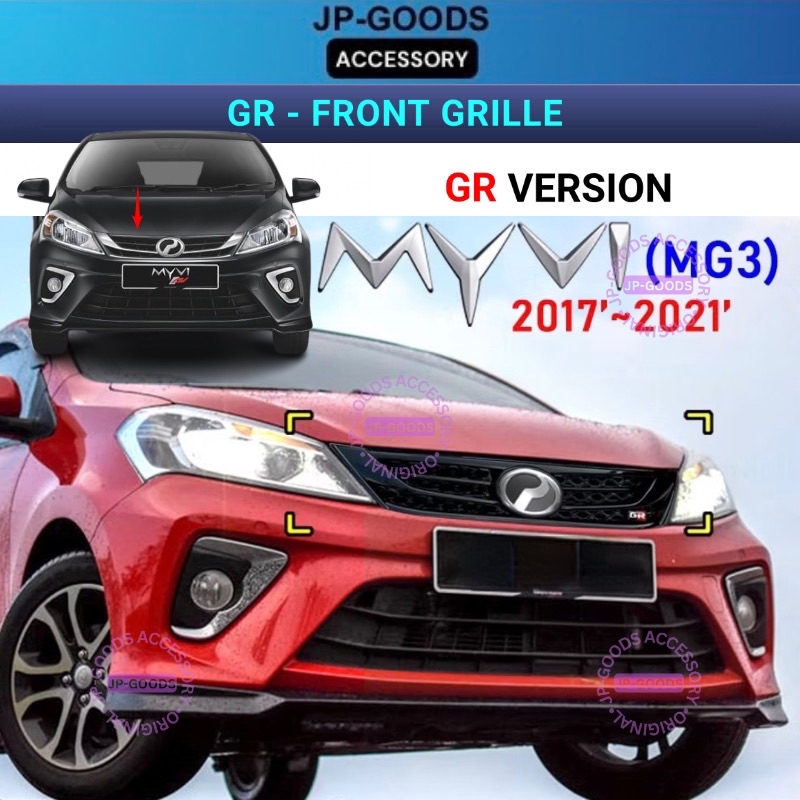 Perodua Myvi G3 MG3 2018 - 2021 GR Sport Front Grille Piano Black Paint ...