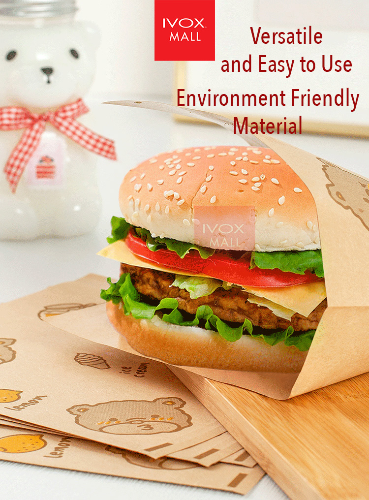 50pcs 38 x 28cm Toast/Burger/Sandwich Wrapper Paper/Baking Wrapping ...