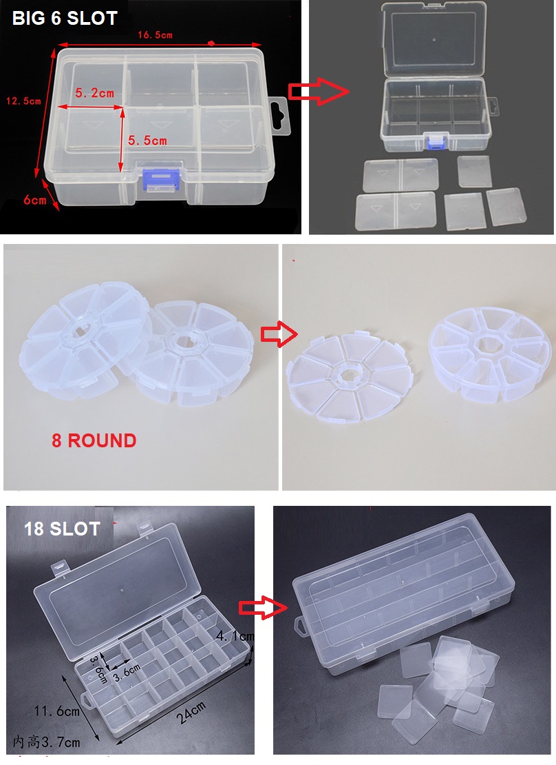 Compartment Storage Box Screw Hardware Adjustable Plastic Case for Bead ...