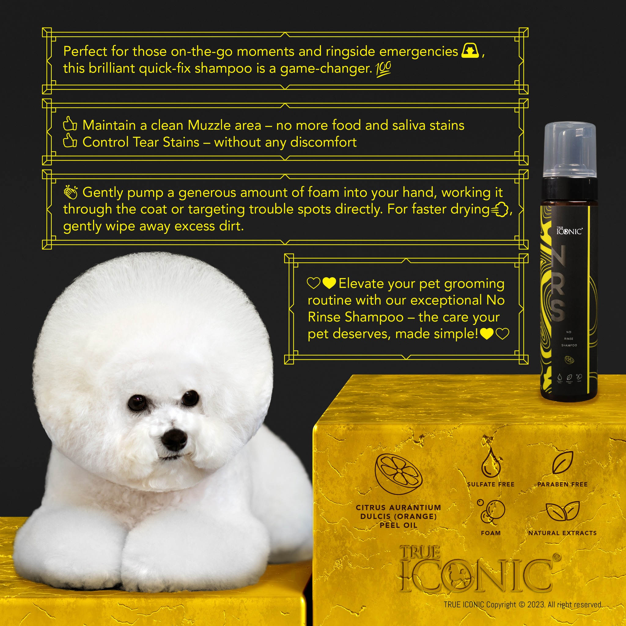 True Iconic No Rinse Shampoo Foam 250ml / Dog / Grooming | Shopee Malaysia