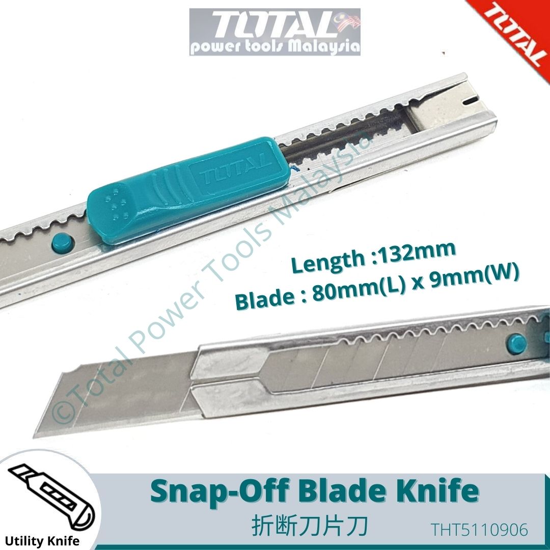 TOTAL Snap-off Blade Knife Length :132mm [Size Blade 9mm x 80mm] 折断刀片刀 ...