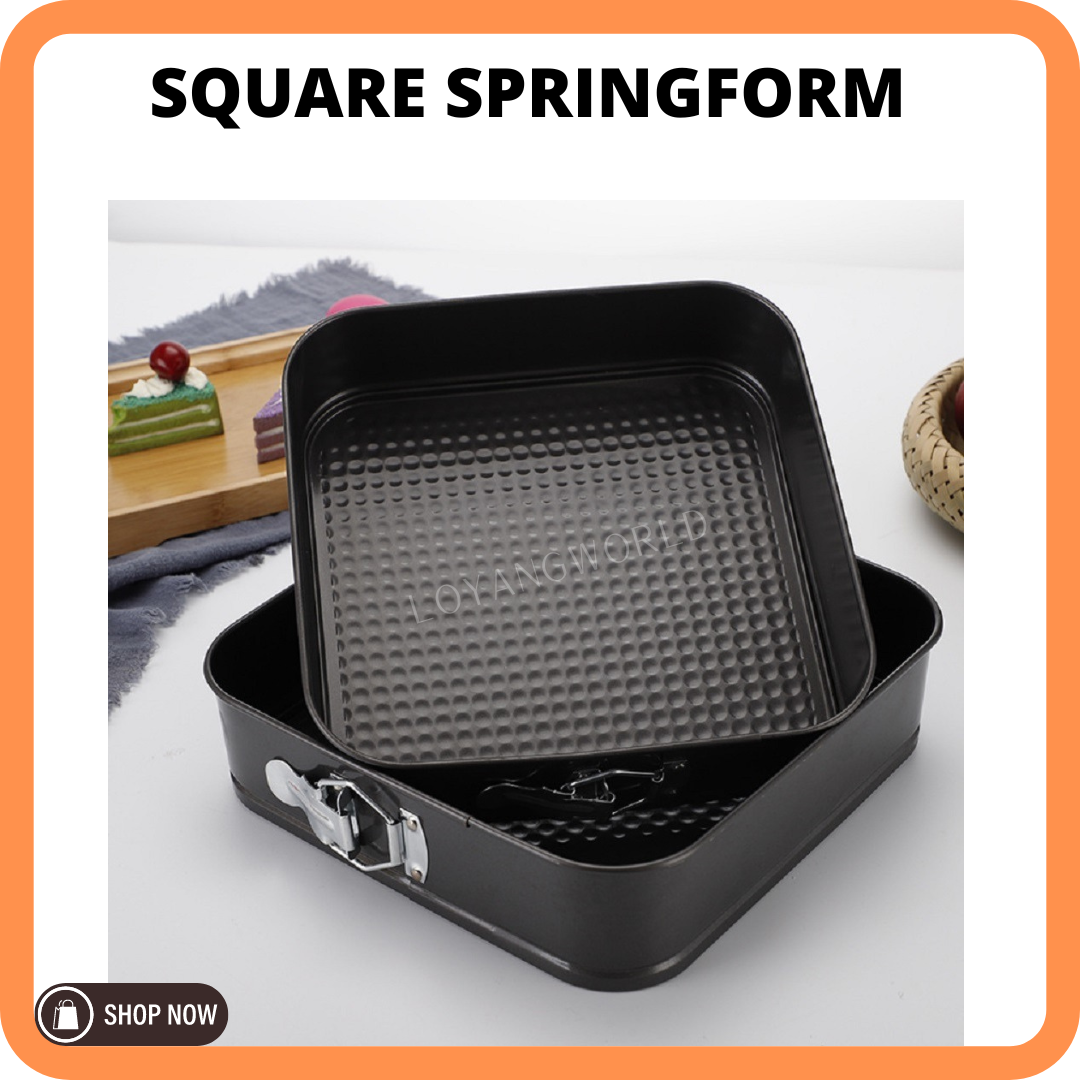 Square Springform Pan Mould Baking 3pcs Non-Stick Cake Tin Tray Set Kit ...