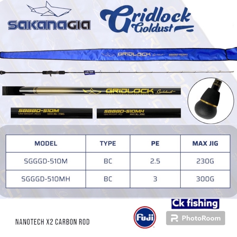 New 2023 SAKANAGIA GRIDLOCK GOLDUST NANOTECH X2 CARBON ROD Jigging ...