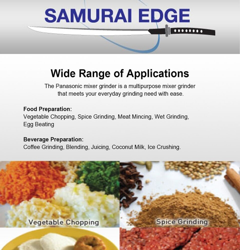 Panasonic MX-AC400 Mixer Grinder 4 Jars (1000W) MX-AC400TSK Fruit ...