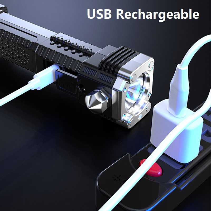 Strong LED Flashlight Adsorbable Waterproof USB charge Work Lights COB ...