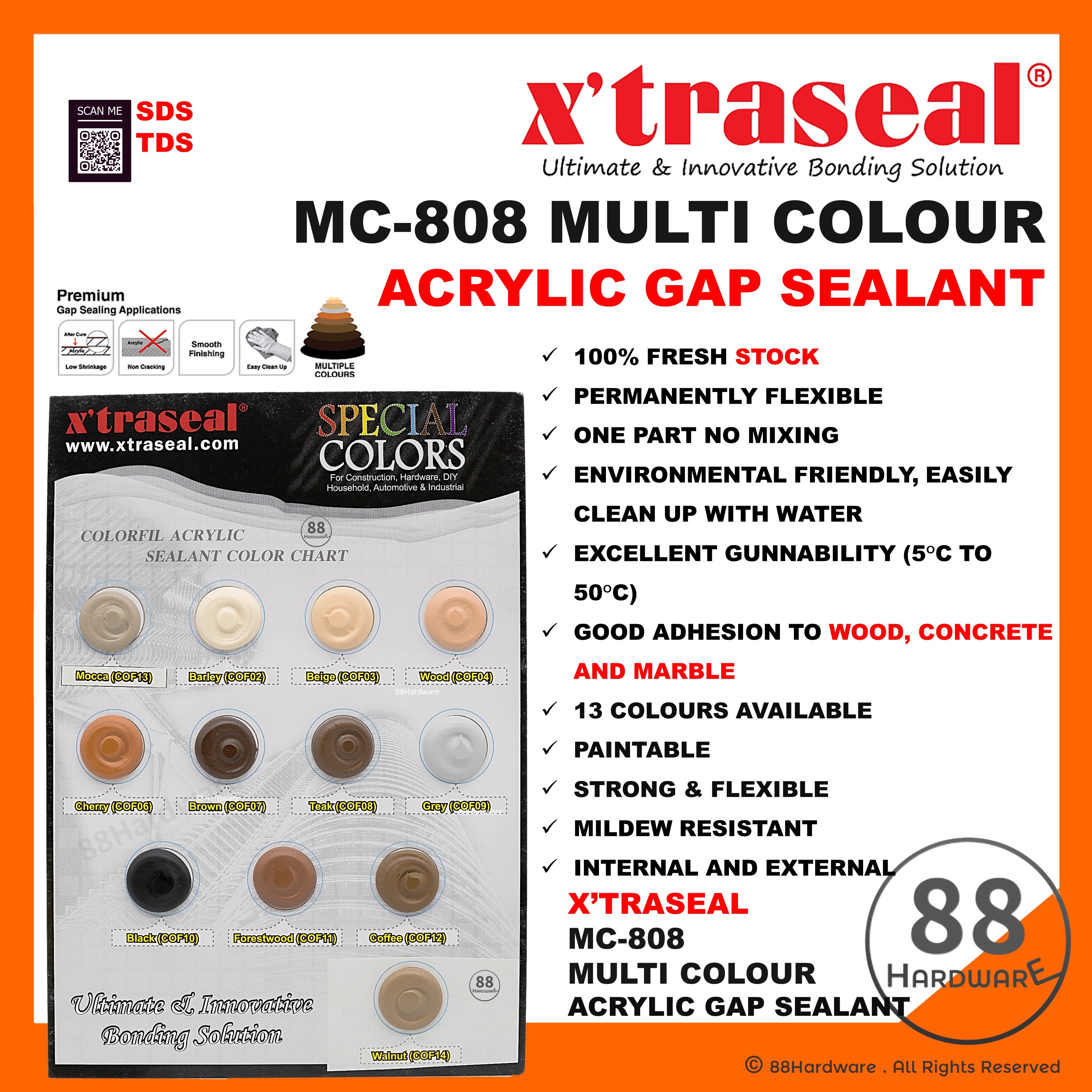 xtraseal x'traseal mc-808 Acrylic Multi Colour Gap Filler Gap Sealant ...