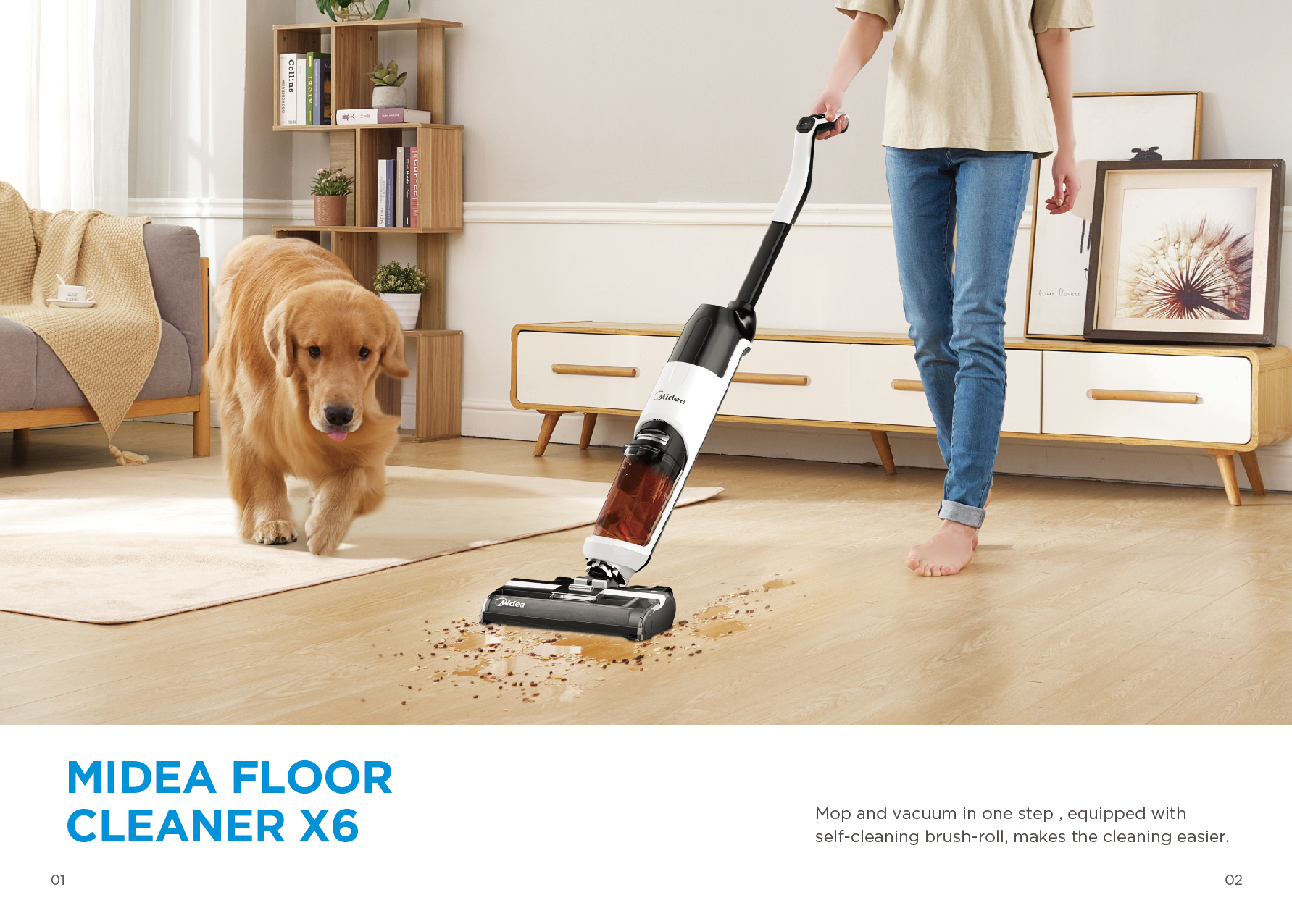 MIDEA Wet & Dry Cordless 3 in 1 Floor Washer / Vacuum / Mop with Self ...