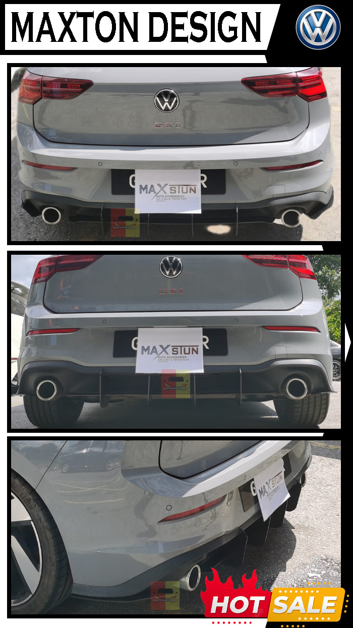 VOLKSWAGEN GOLF MK8 GOLF GTI REAR DIFFUSER MAXTON LOOK REAR DIFFUSERF ...