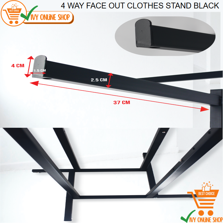 4 Way Face Out Stand Adjustable & Rotate 4 Way Clothes Hanger Stand ...