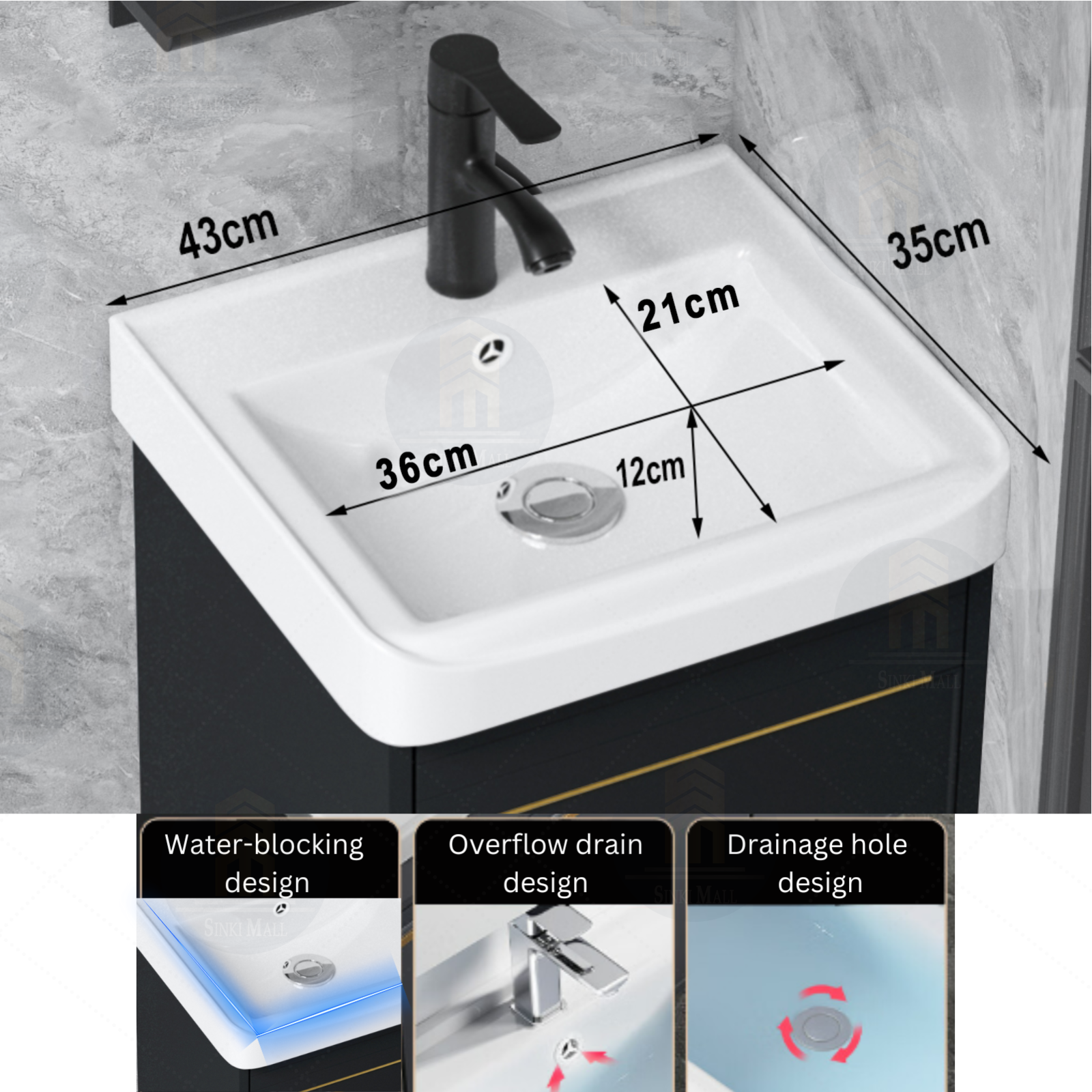 Basin bathroom cabinet sinki bilik air toilet sink ceramic 洗臉盆 basin ...