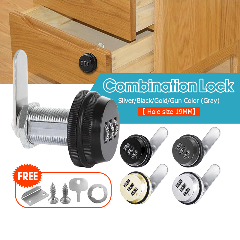 🔥Portable Cabinet Lock 3-digit Combination Drawer Combination Lock ...