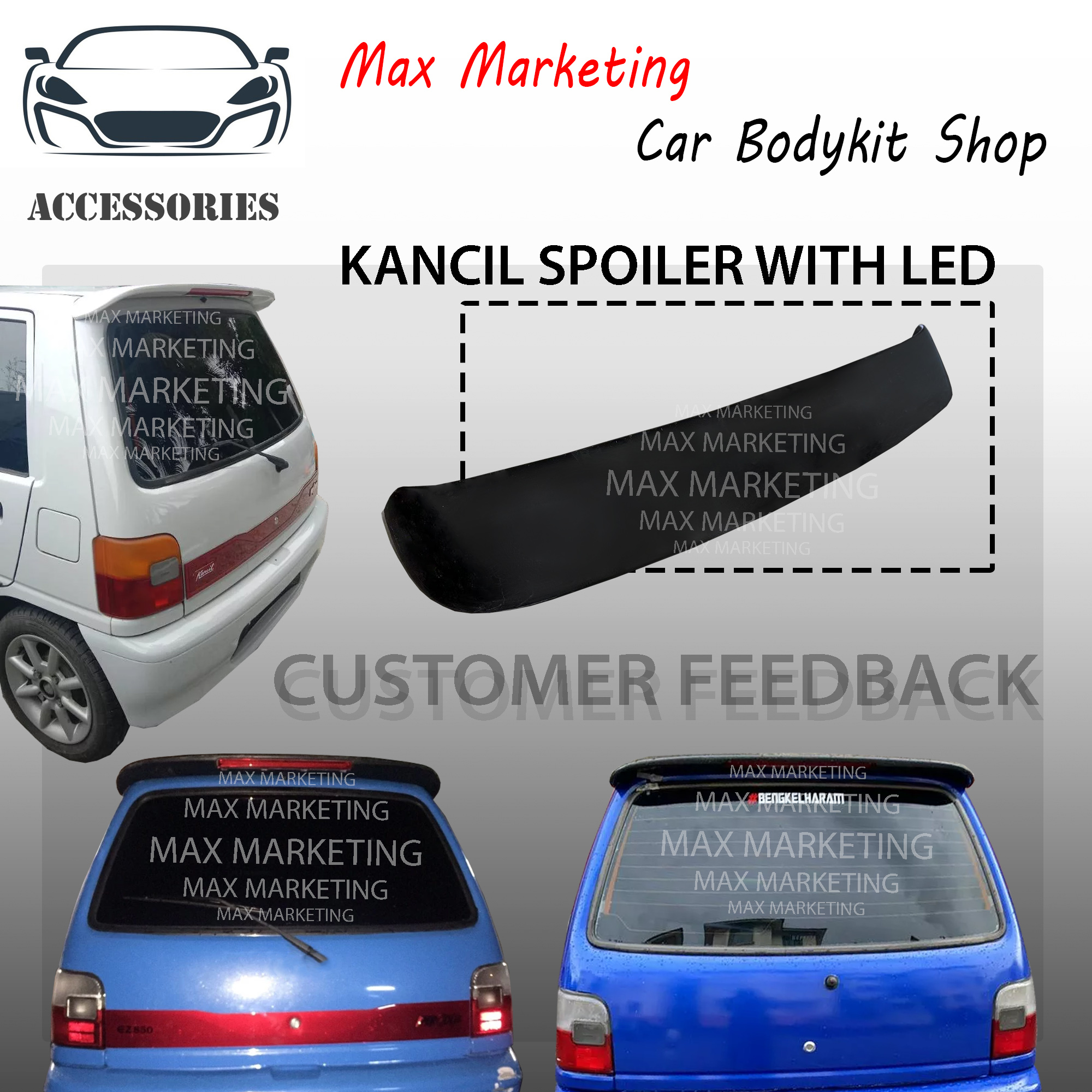 M085 PERODUA KANCIL SPOILER WITH LED (FIBER) | Shopee Malaysia
