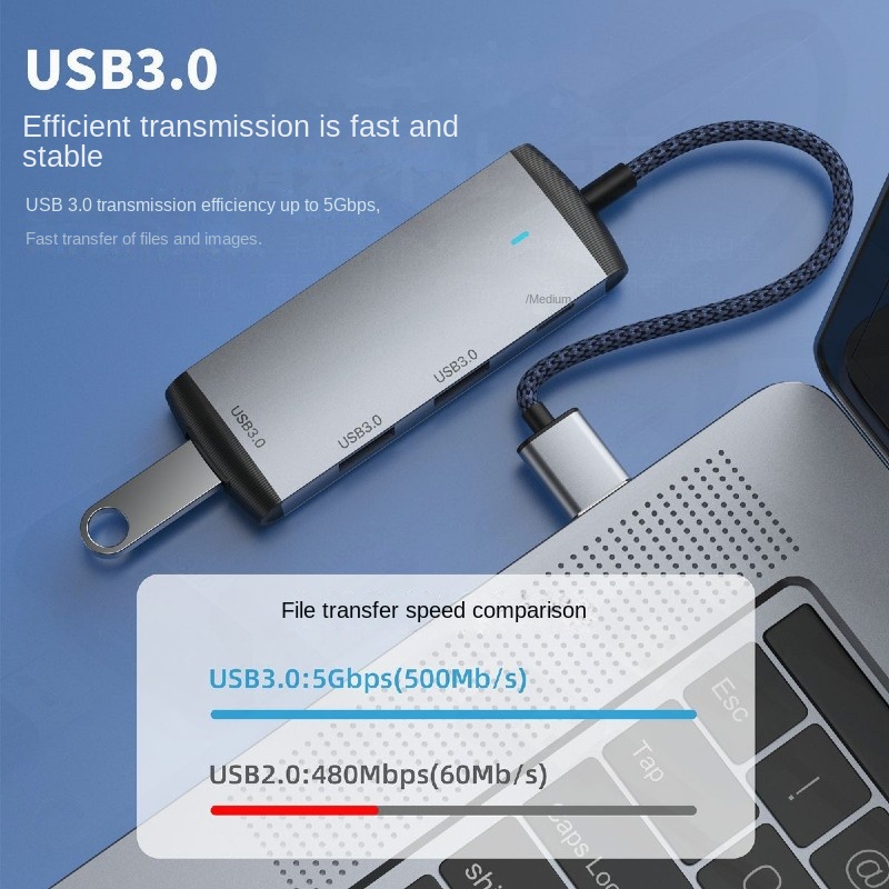 Splitter USB 3.0 Type C USB Hub 5Gbps 4 Port Type-C Port Extension ...