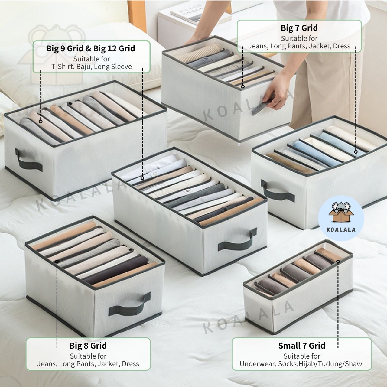 Hard Box Clothes Organiser Wardrobe Organizer Tudung Organizer ...