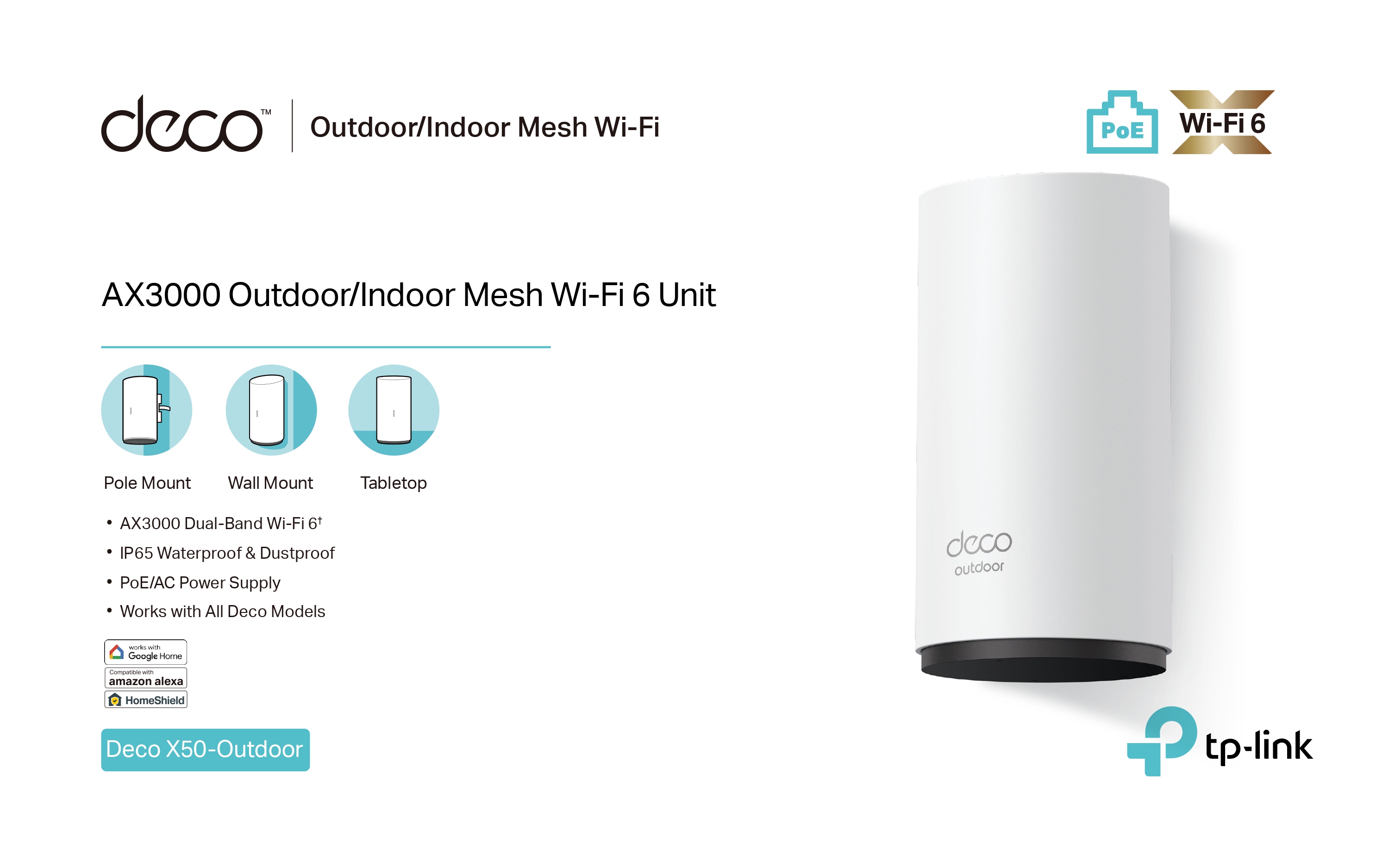 TP-LINK DECO X50-OUTDOOR AX3000 OUTDOOR / INDOOR WHOLE HOME MESH WIFI 6 ...