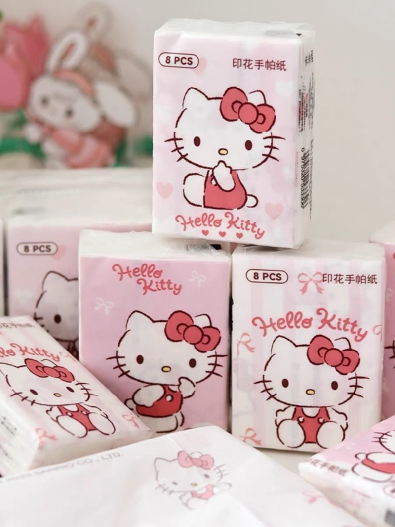 【9pack】8pulls/pack LUBOBO Sanrio Printed Handkerchief Paper Portable ...