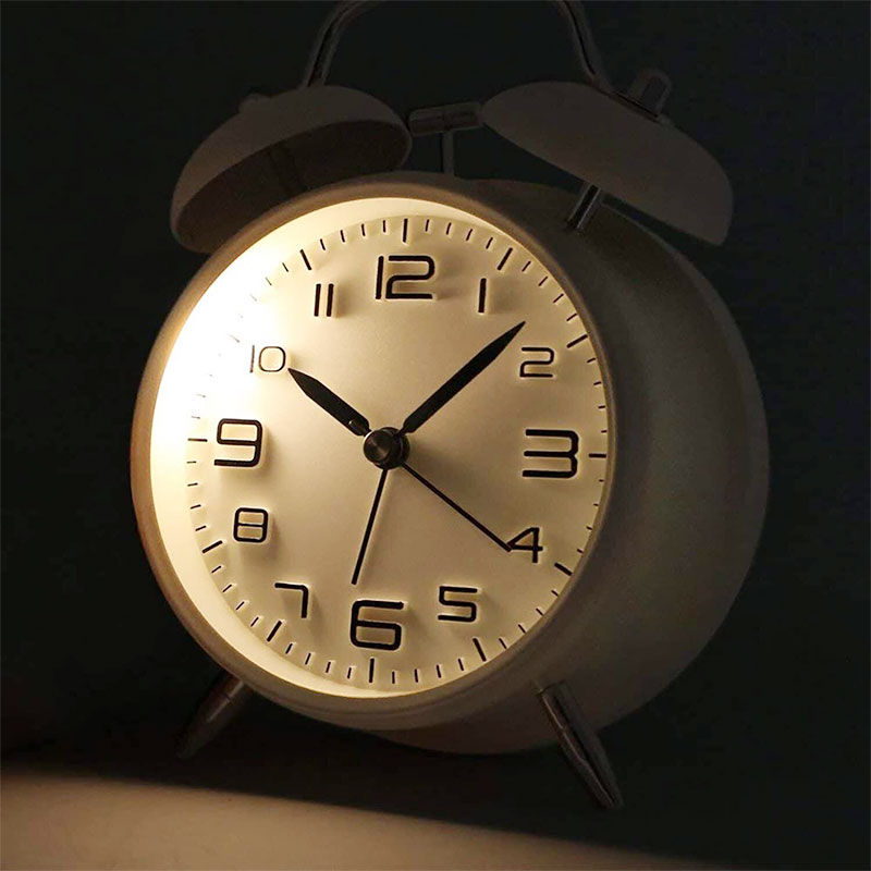 𝐄𝐀𝐒𝐘 𝐑𝐄𝐂𝐎𝐆𝐍𝐈𝐙𝐄 4 Inches Twin Bell Classic Alarm Clock Loud Sound Non ...