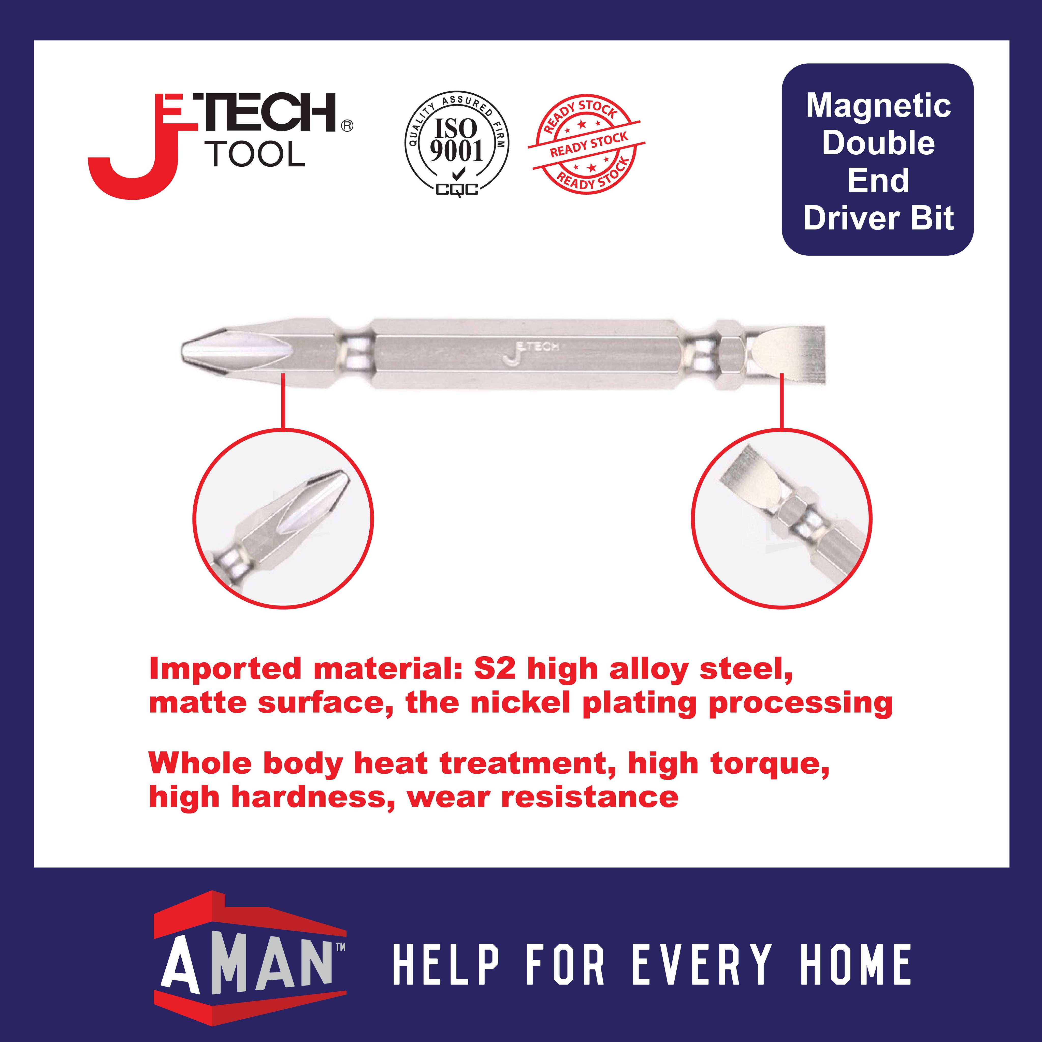 JETECH Magnetic Double End Philips Driver Bit S2 Hex Shank Cross Head ...