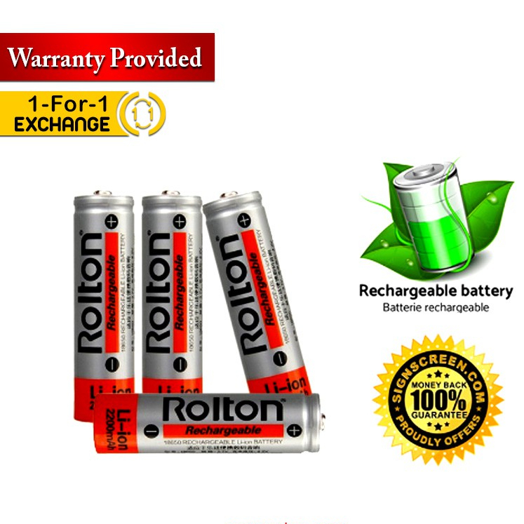 Rolton Universal TR-18650 3.7V Rechargeable Battery (Button Top) for ...