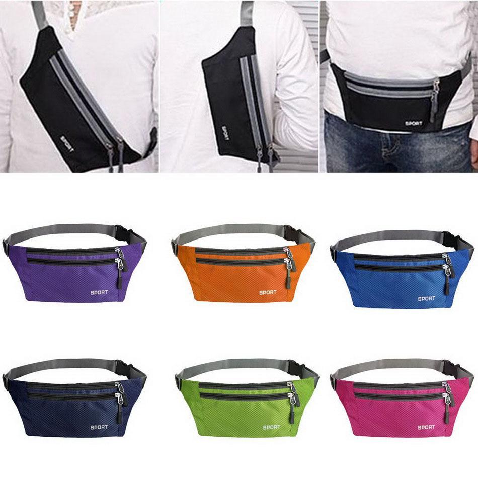 3 Zipper Pockets Waist Bag Waterproof Running Jogging Sports Waist ...