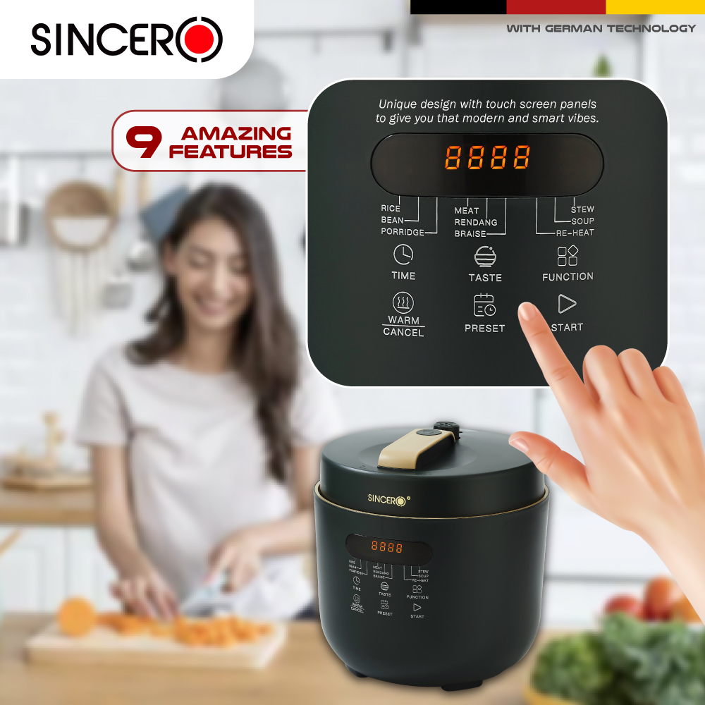 [Kingsman] SINCERO 9IN1 5L Pressure Cooker Multifunction Electric Intelligent Healthy Smart ...
