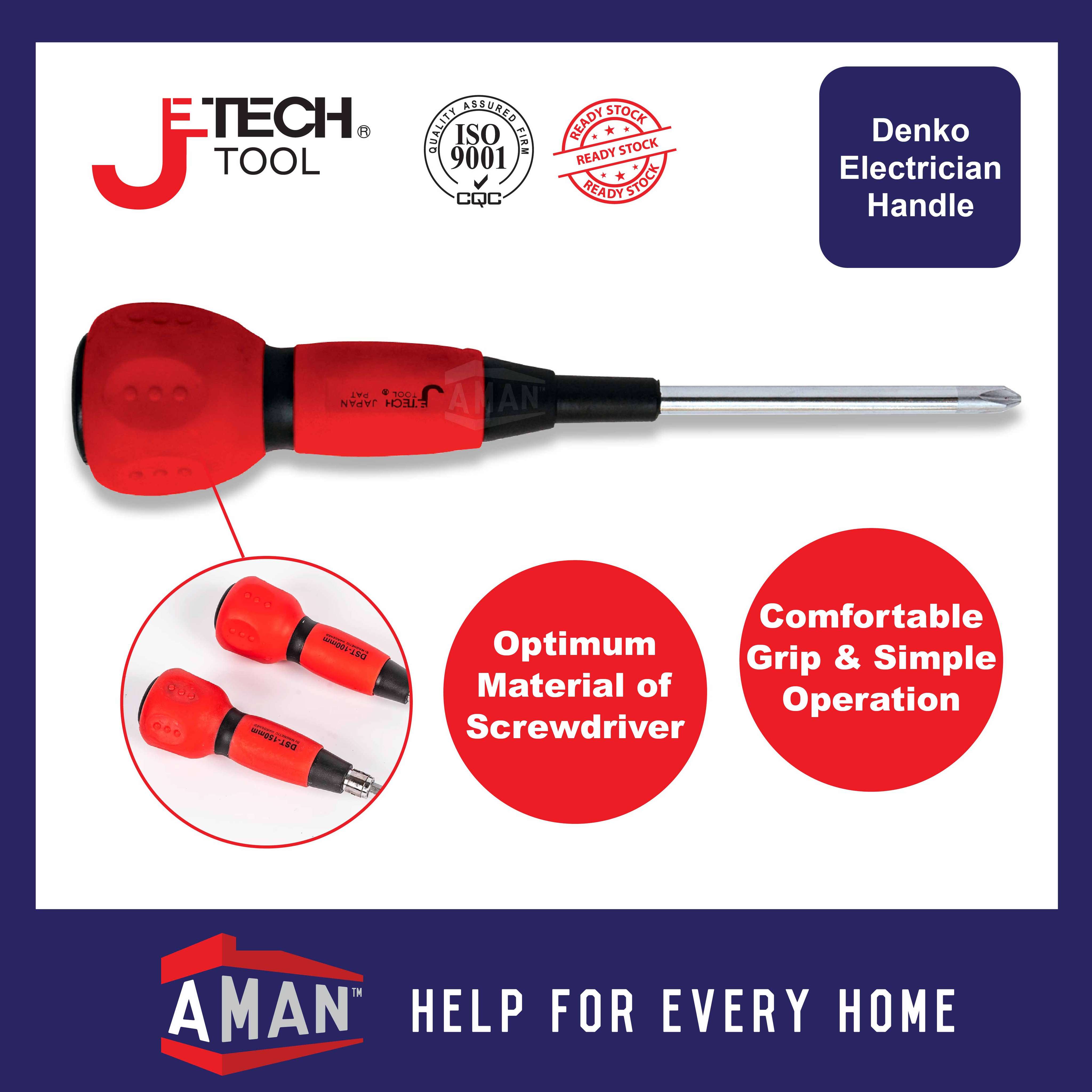 JETECH Denko Electrician Magnetic Screwdriver Softgrip Handle Philip ...