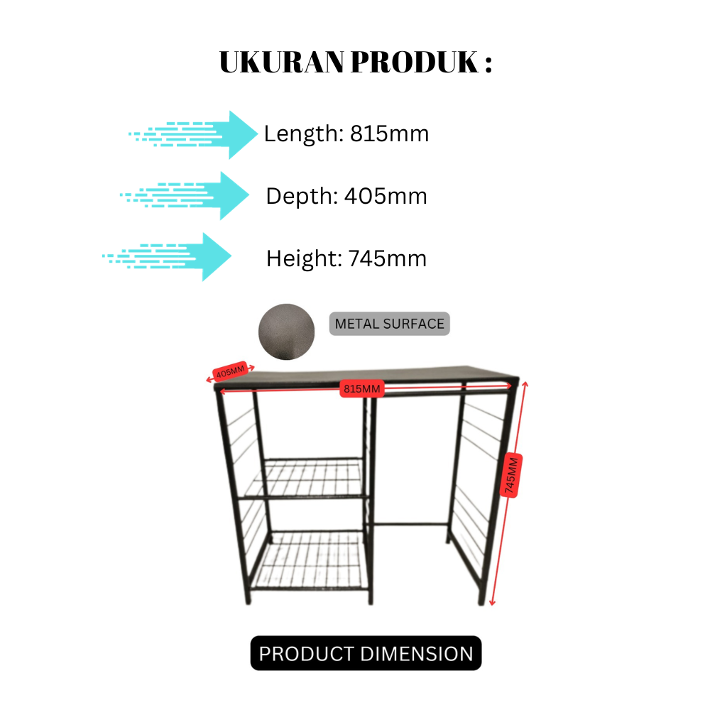 Rak Besi Dapur Masak/Kitchen Rack Steel/Gas Rack/Kitchen Stove Rack 2M ...