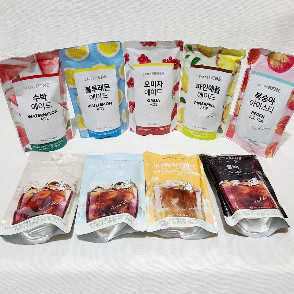 CAFFE BENE Korean Pouch Drinks Series/ Ade Drink/ Coffee (Americano ...
